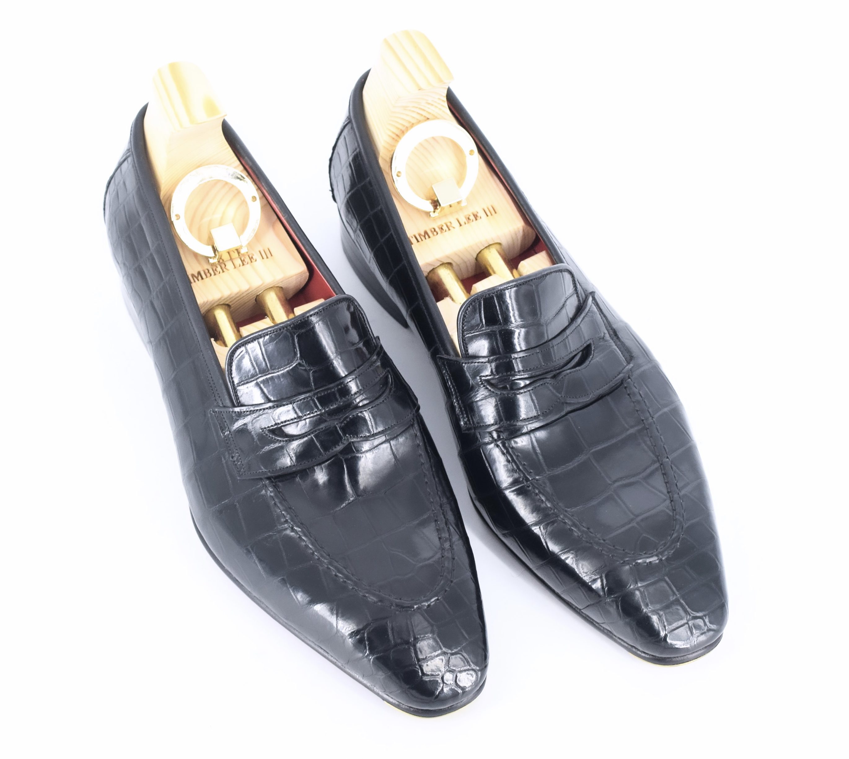 MTO Crocodile Penny Loafers - Flexible Structure